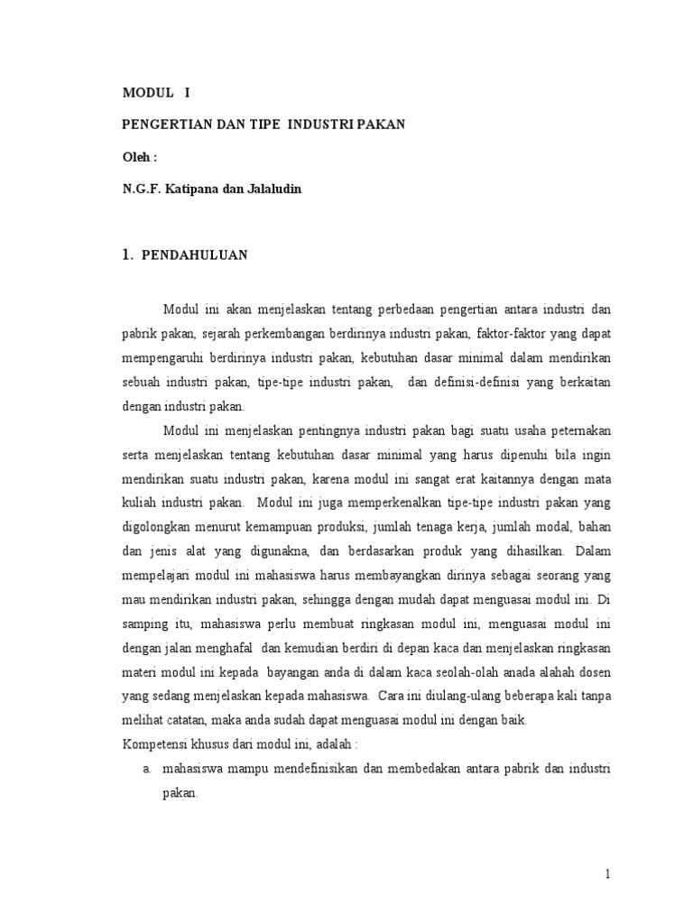 MODUL-industri Pakan | PDF