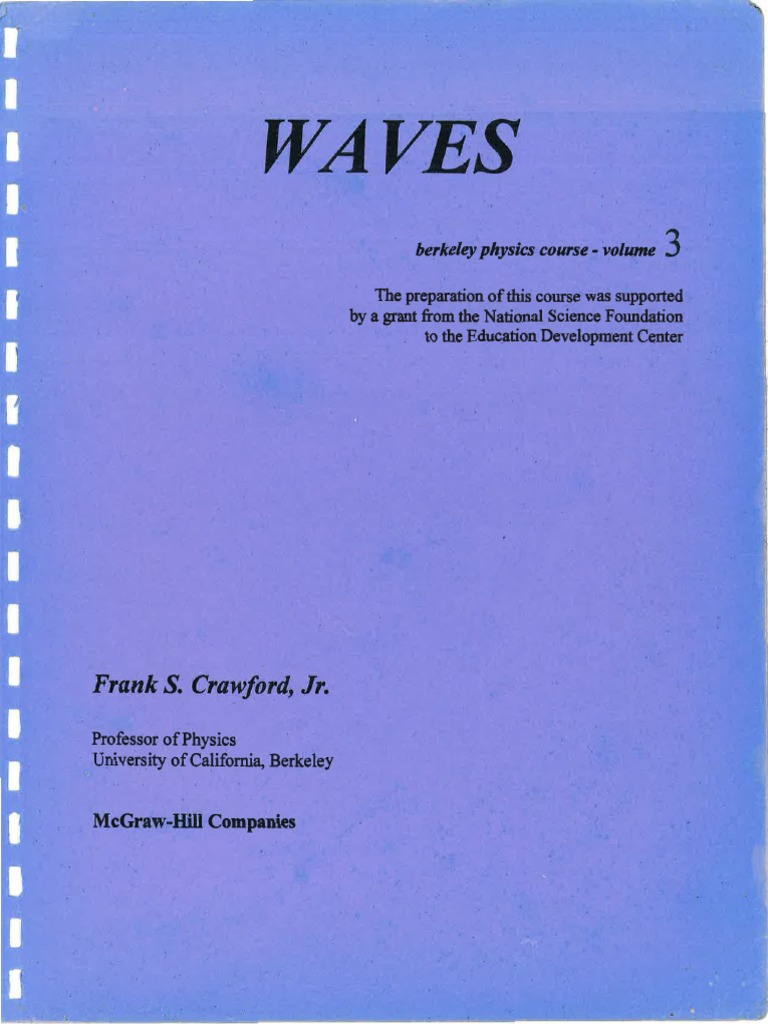 The Berkeley Physics Lectures - Waves - Vol 3 | PDF