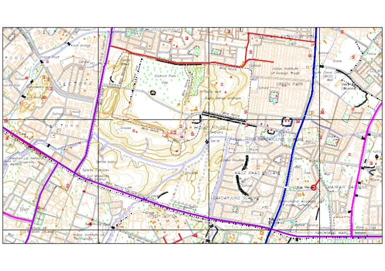 Contour Map of Delhi-Color | PDF