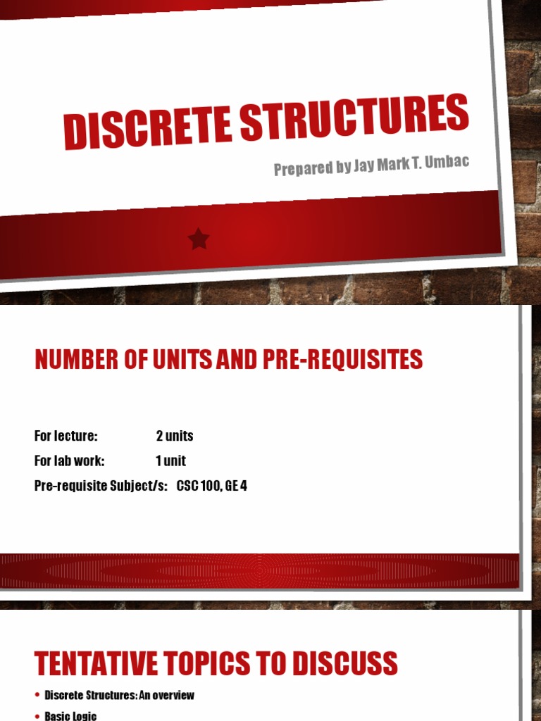 Discrete Structures Lesson 1 | PDF | Discrete Mathematics | Teaching ...