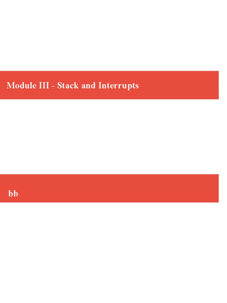 Module III - Stack and Interrupts | PDF | Central Processing Unit ...
