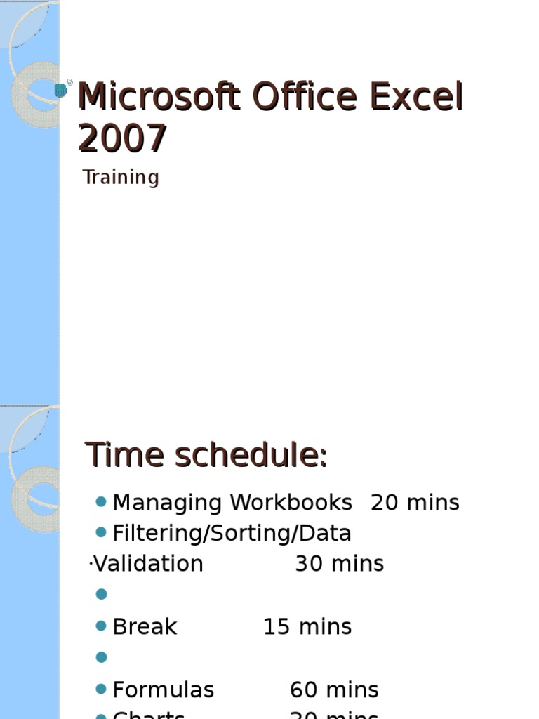 Microsoft Office Excel 2007 | PDF | Microsoft Excel | Spreadsheet