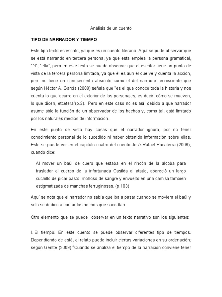 Análisis de Un Cuento | PDF | Narración | Cuentos
