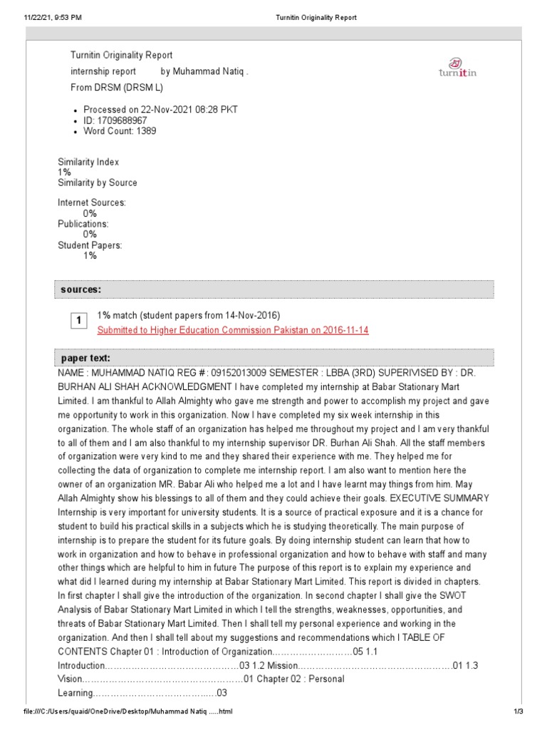 Turnitin Originality Report | PDF | Swot Analysis | Retail