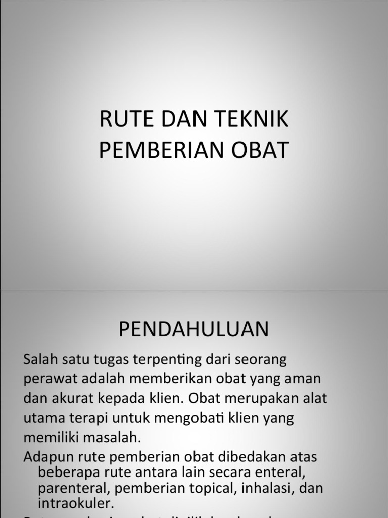 Rute Dan Teknik Injeksi 2 | PDF