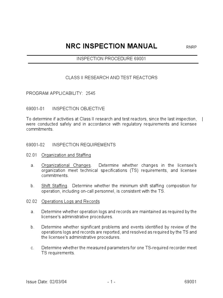 NRC Inspection Manual | PDF | Radiation Protection | Ionizing Radiation