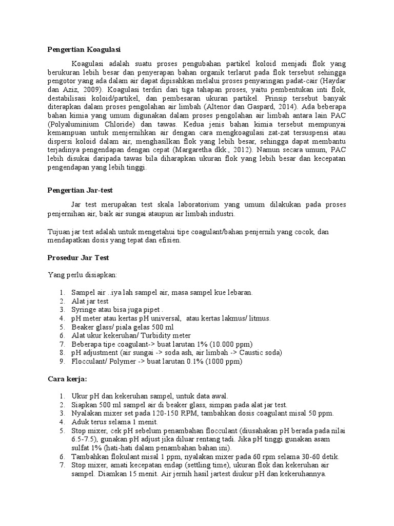 Pengertian Koagulasi | PDF