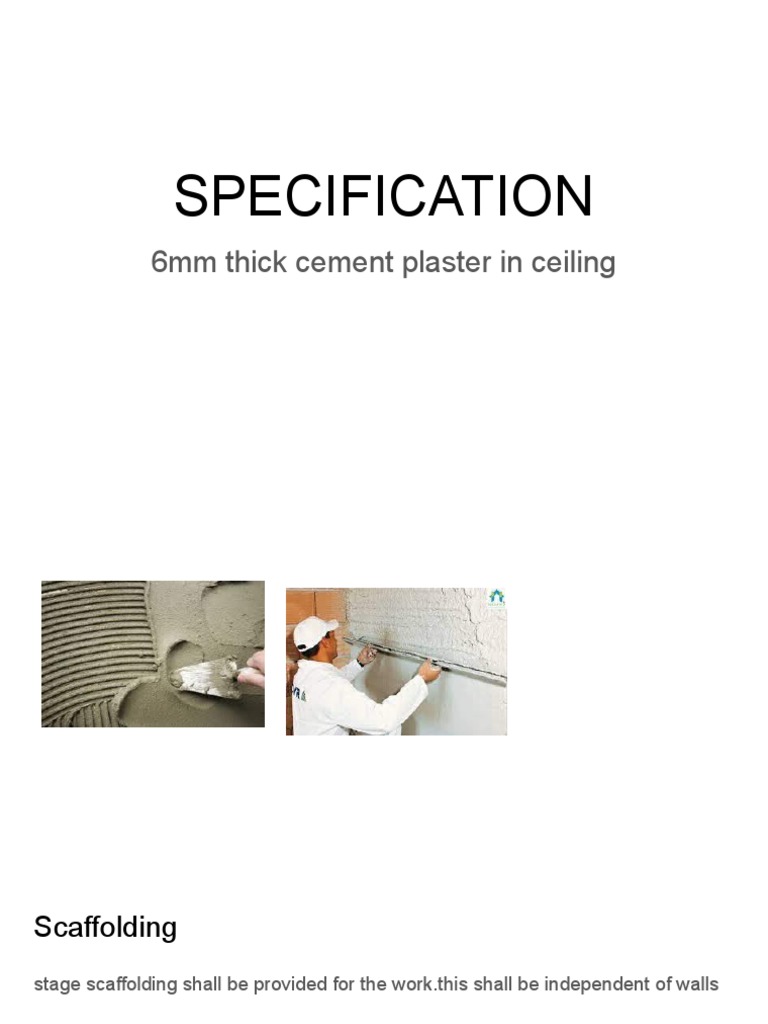 SPECIFICATION-6mm Thick Plaster in Ceiling | PDF