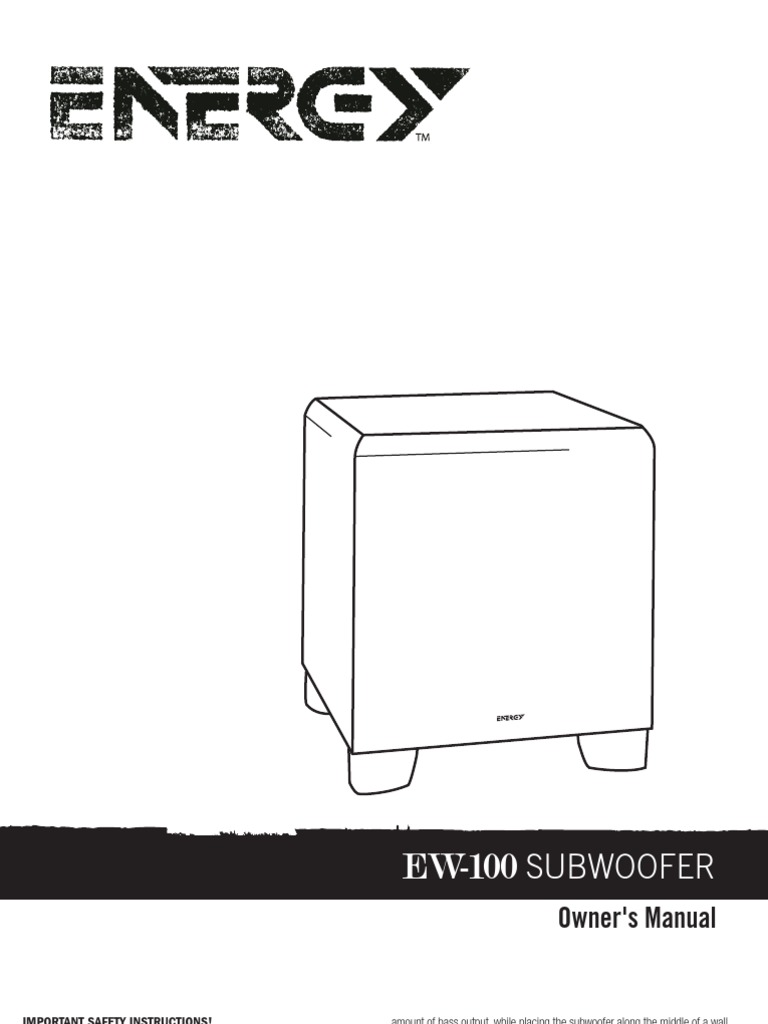 Energy EW-100 10-Inch 225-Watt Down-Firing Subwoofer | PDF | Amplifier ...