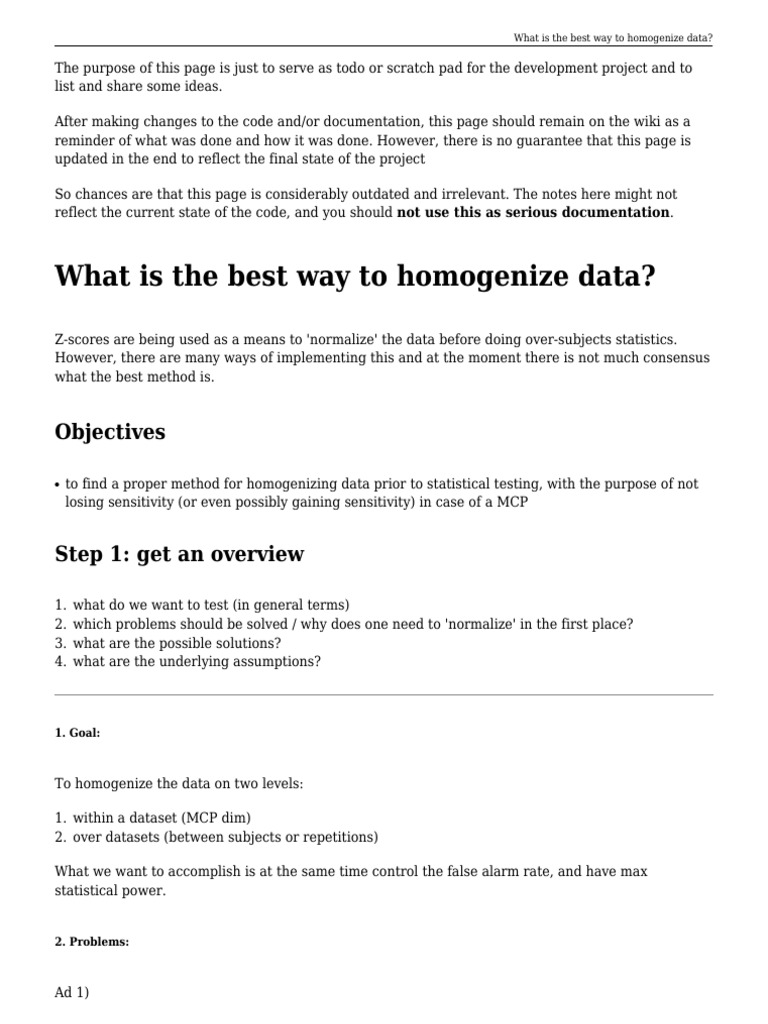 What Is The Best Way To Homogenize Data?: Objectives | PDF ...