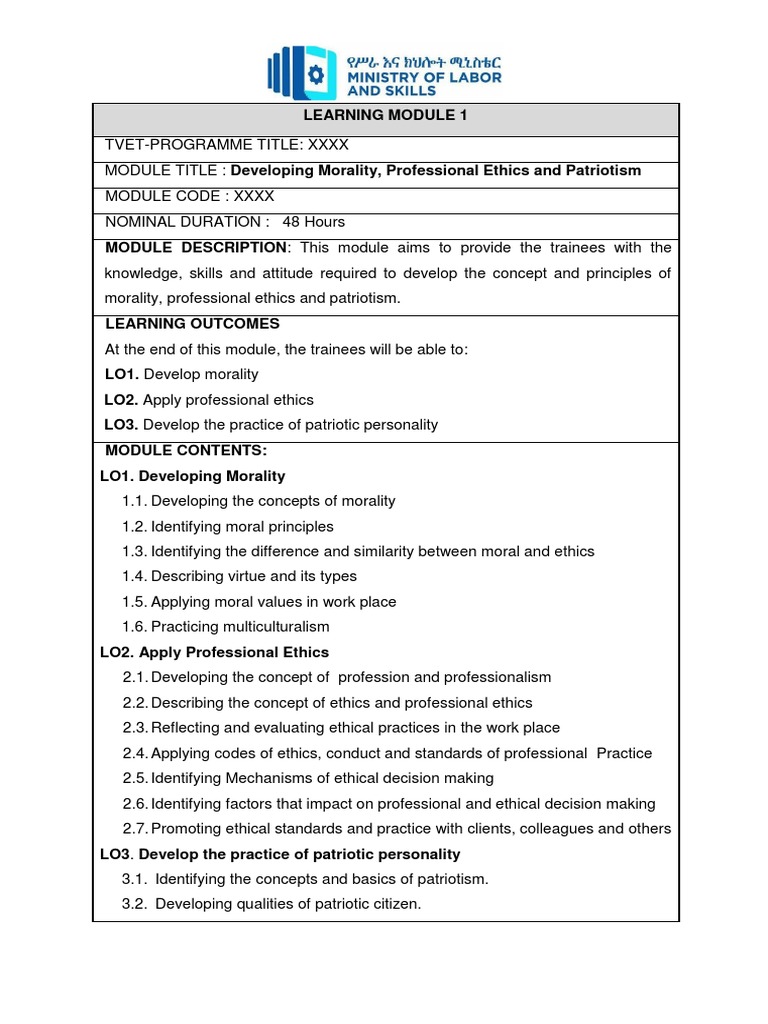 Cultivating Morality, Professionalism, and Patriotism through Knowledge ...