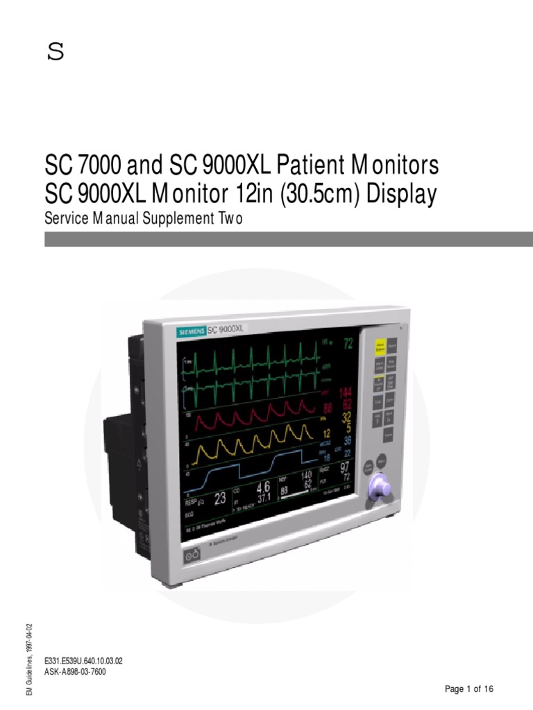 Siemens SC7000-9000XL-Sup2 - Service Manual | PDF | Electrical ...