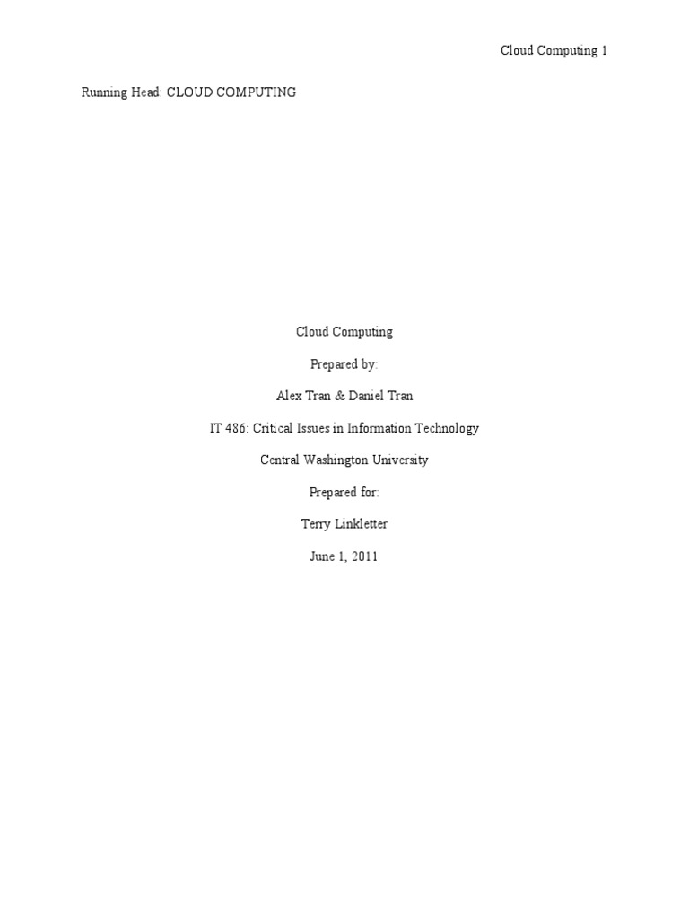 Cloud Computing Paper | PDF | Cloud Computing | Software As A Service