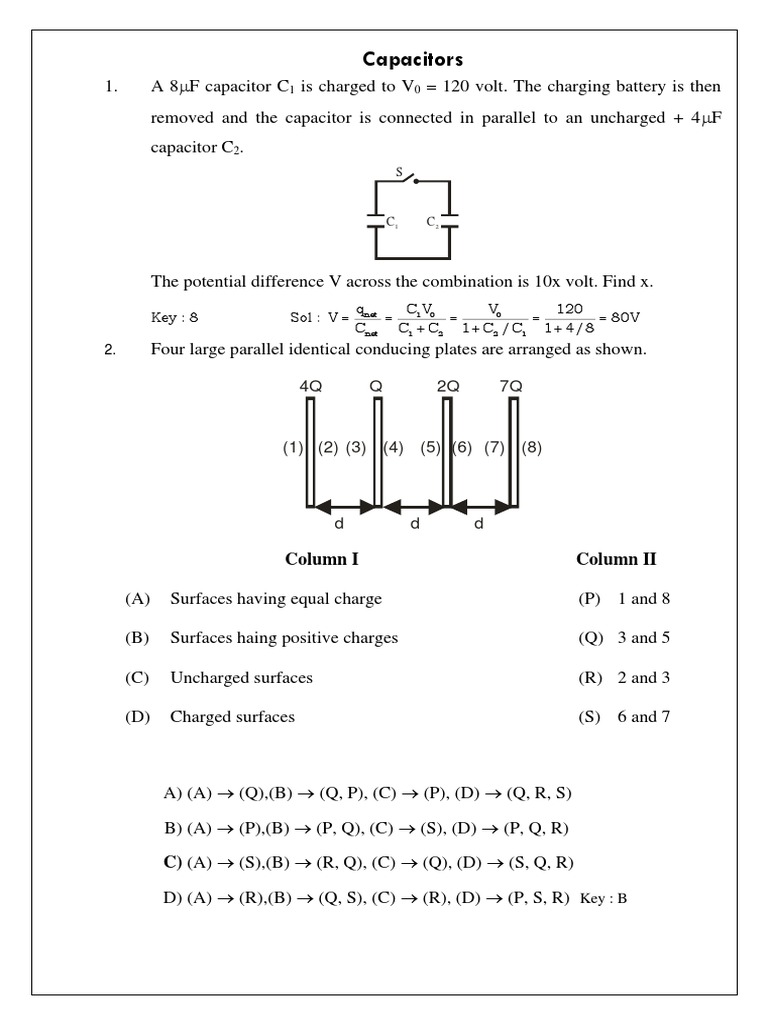 Capacitor Charge and Voltage Analysis | PDF | Capacitor | Capacitance