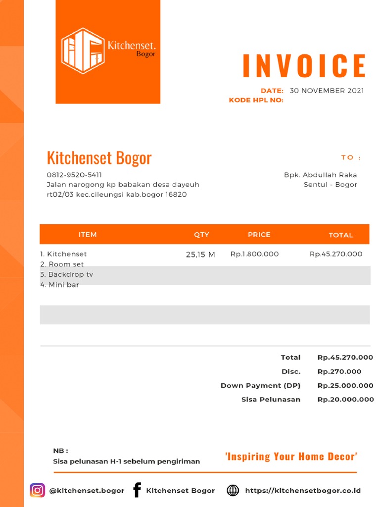 Invoice Design Interior | PDF