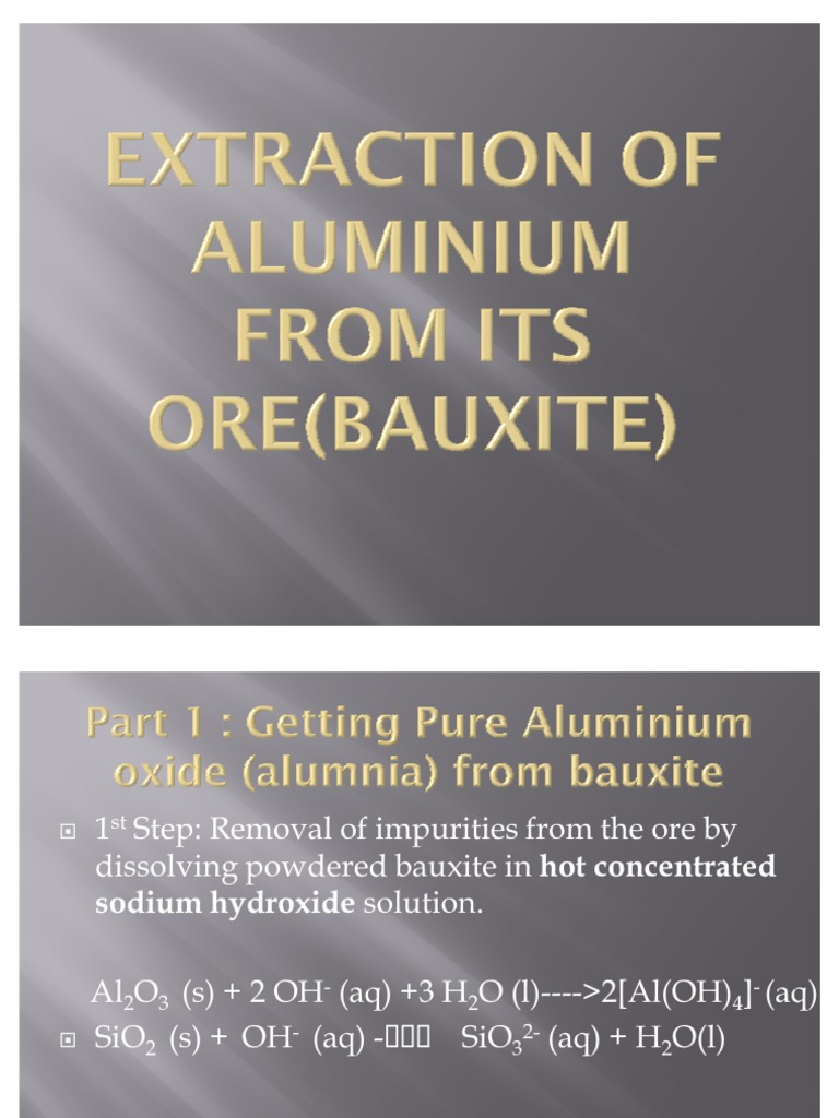 Extraction of Aluminium From Its Bauxite) | PDF