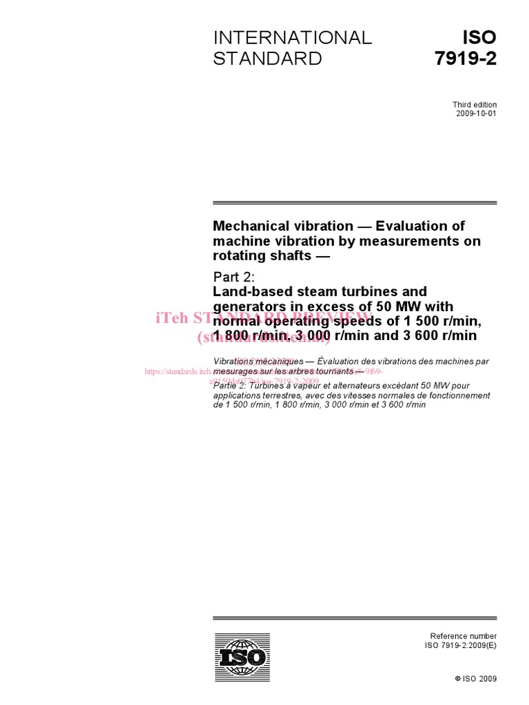 Iso 7919 2 2009 | PDF | International Organization For Standardization | Mechanical Engineering