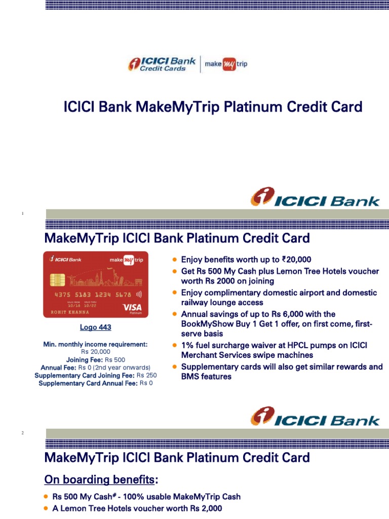 Icici Bank Makemytrip Platinum Credit Card | PDF | Credit Card ...