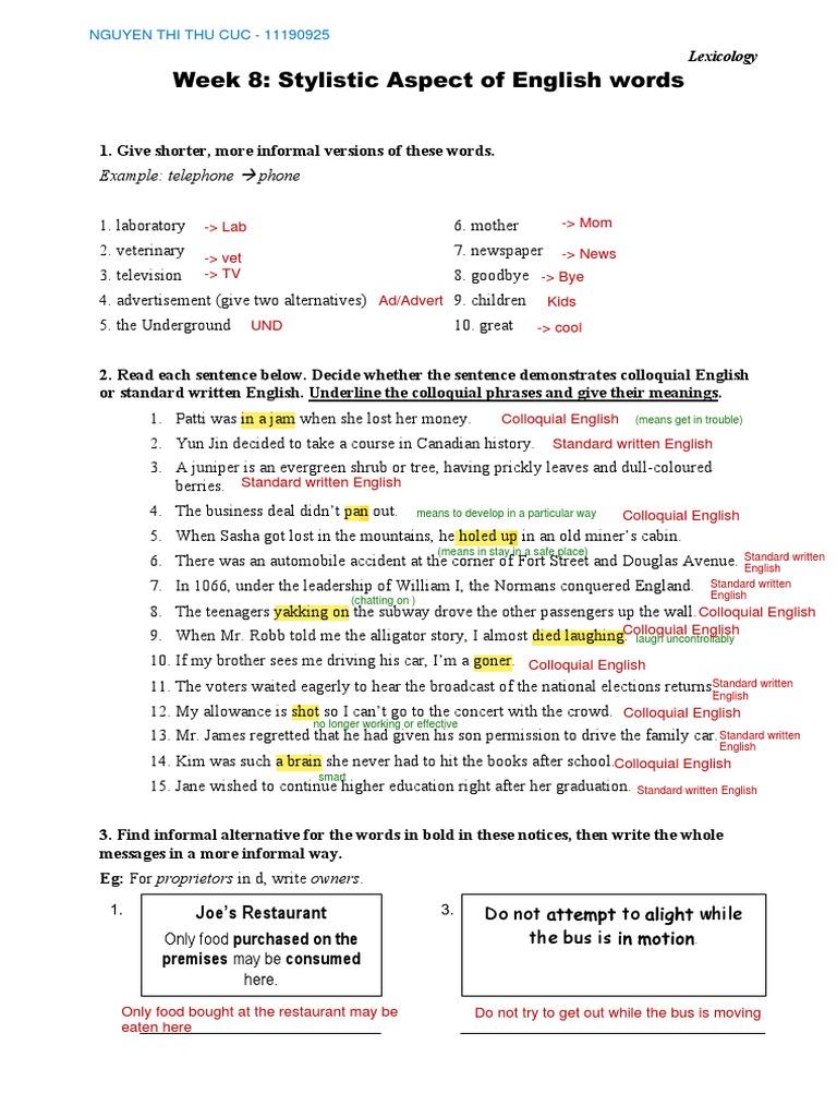 Exploring Stylistic Variations in English: An Analysis of Formal and ...