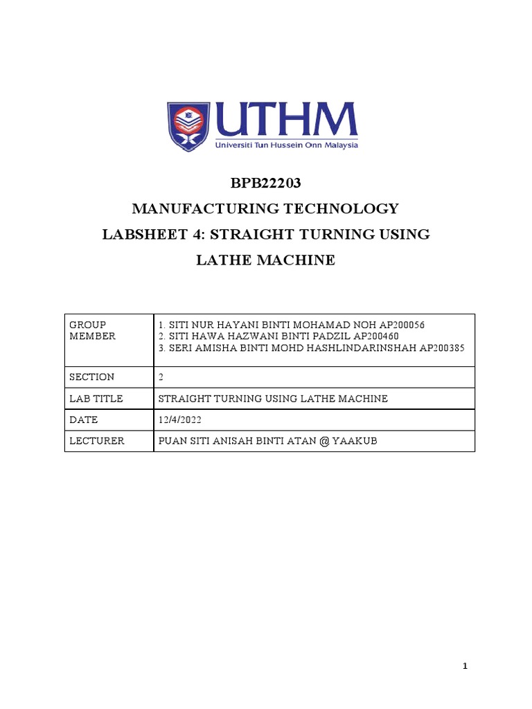 Lathe Machine Lap Report | PDF | Automation | Numerical Control