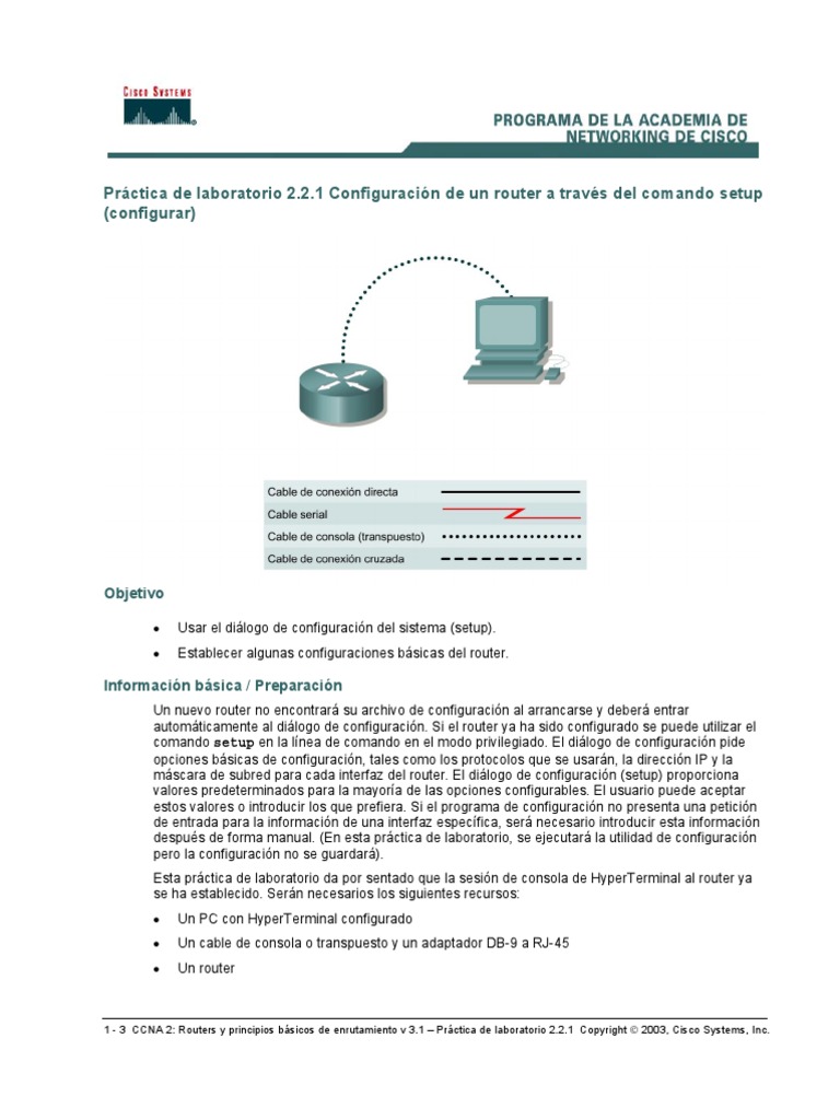 2.2.1.Configurar Router Comando Setup | Enrutador (Computación ...