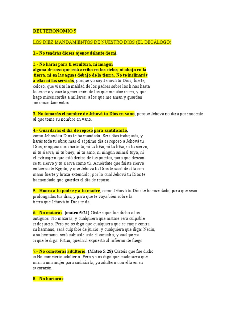 Los Diez Mandamientos Bíblicos | PDF | Pecado | Amor