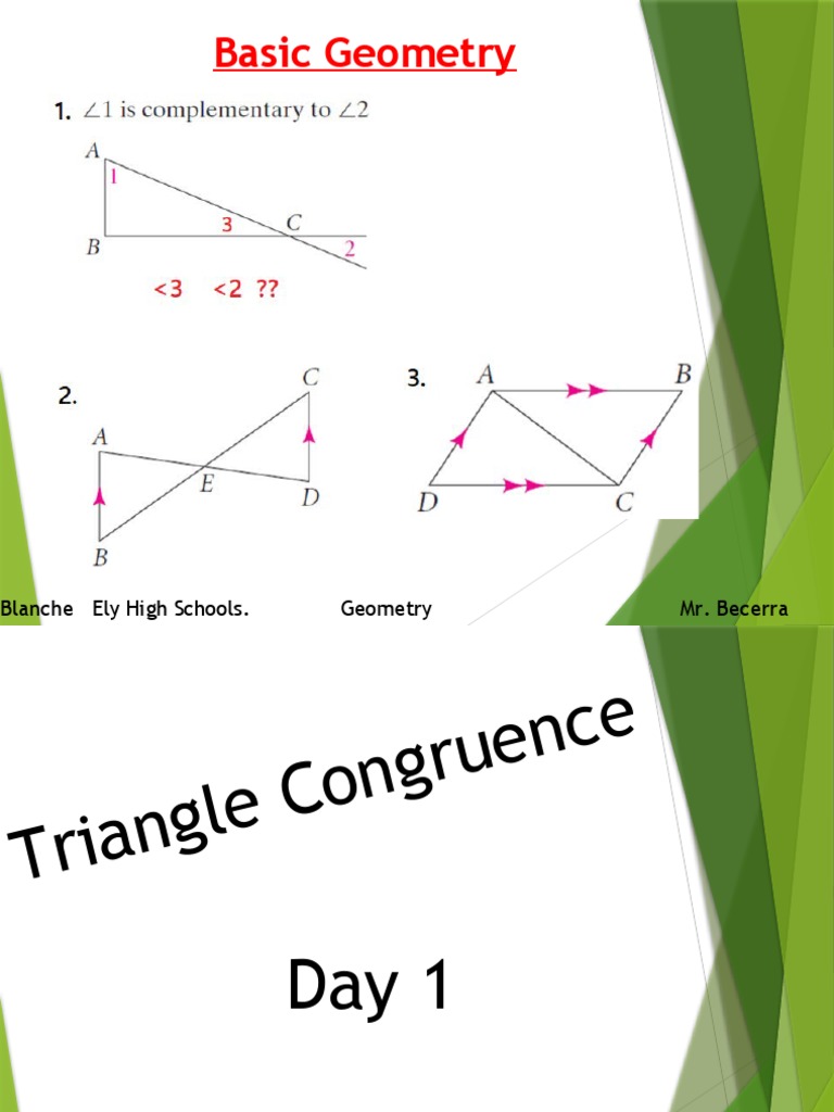 Triangle Congruence PowerPoint | PDF | Geometric Shapes | Euclidean ...