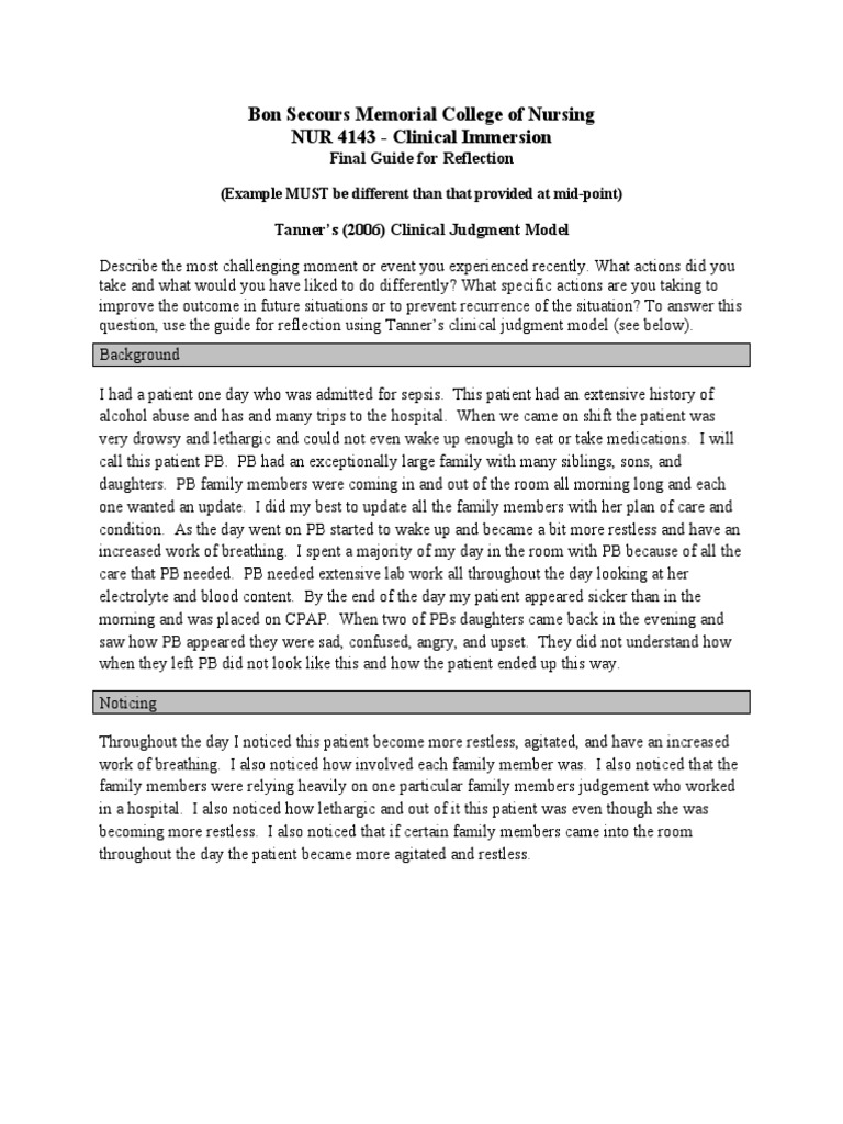 Final Reflective Journal | PDF | Patient | Nursing