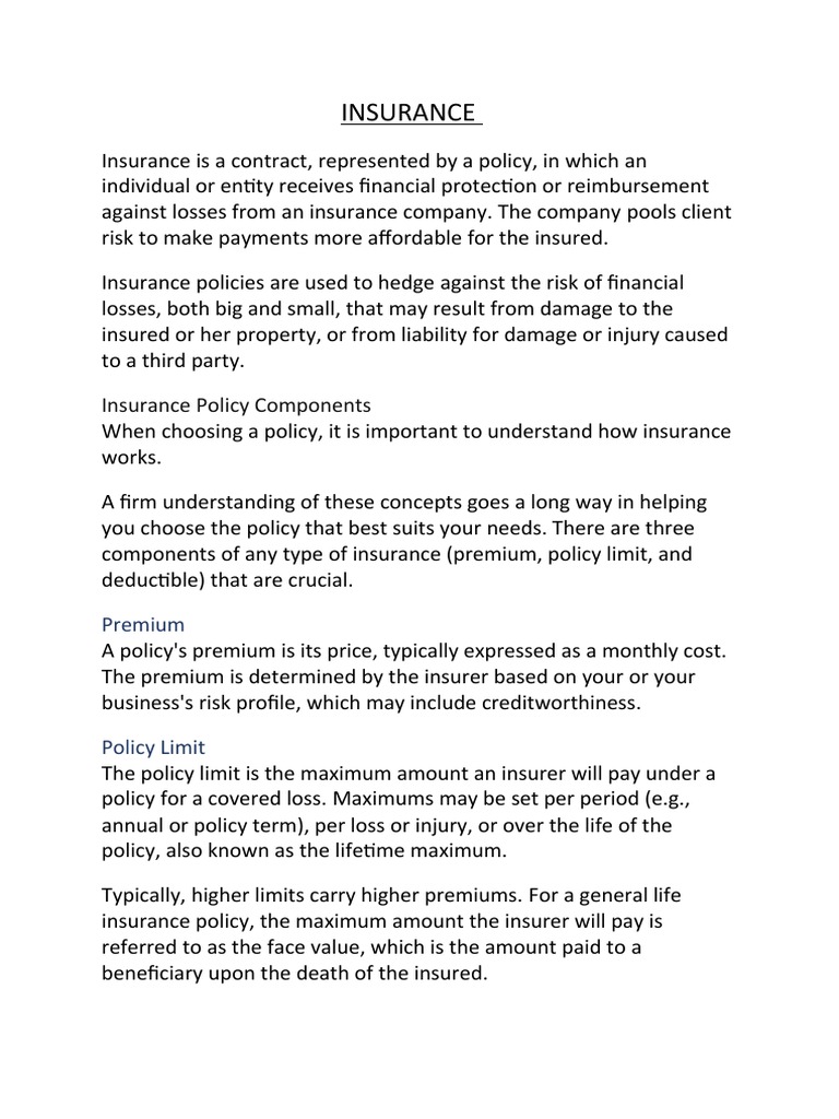 Insurance Training | PDF | Insurance | Deductible