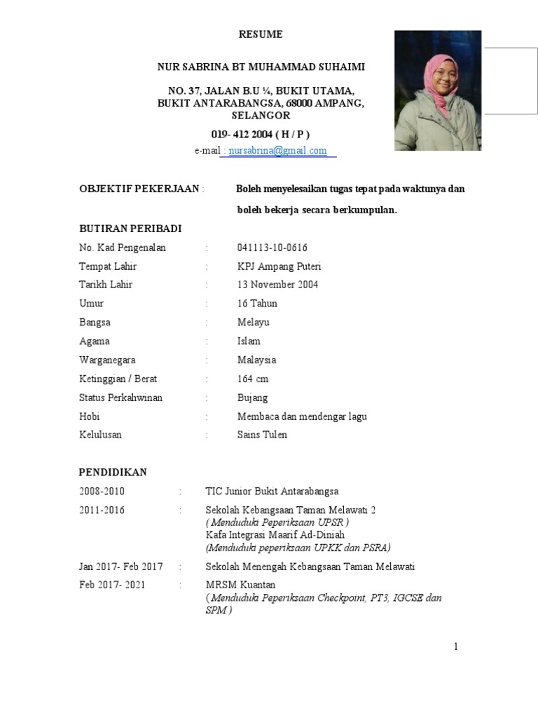 Contoh Resume | PDF