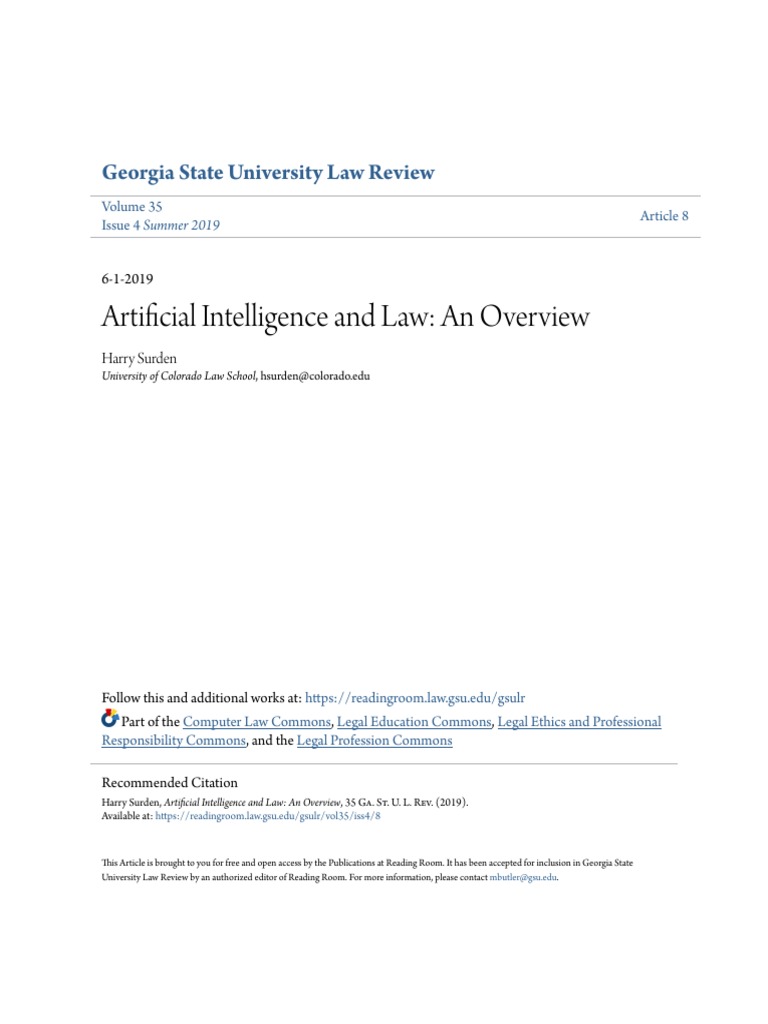 Artificial Intelligence and Law - An Overview | PDF | Machine Learning ...
