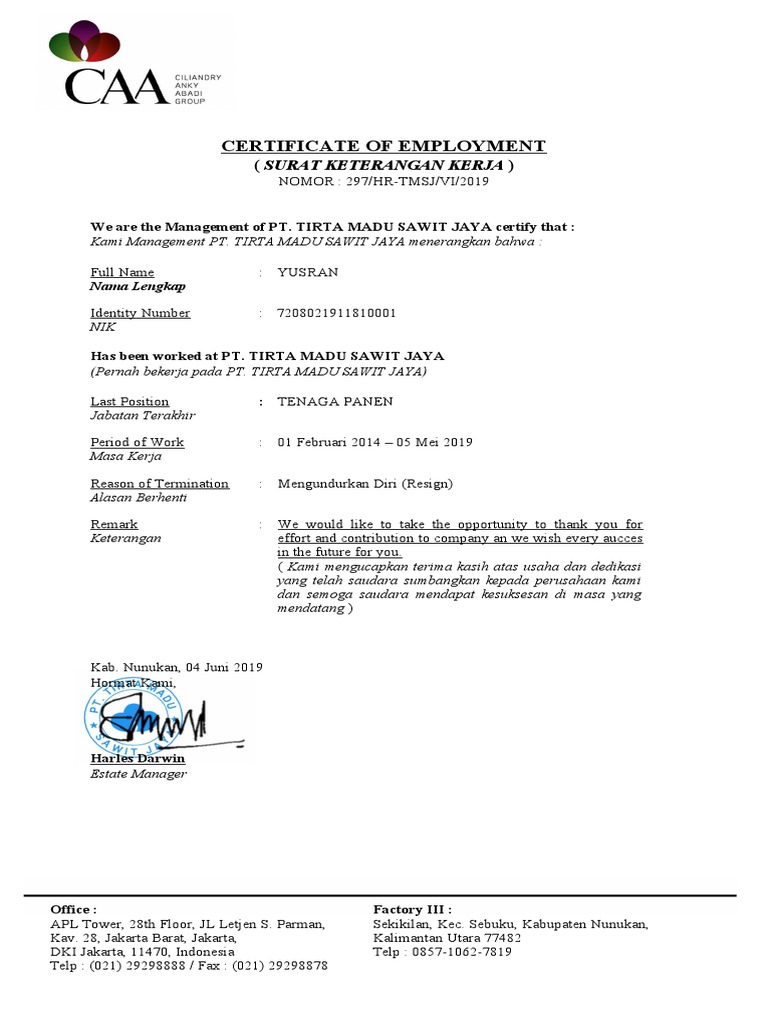 Tirta Madu Sawit Jaya | PDF