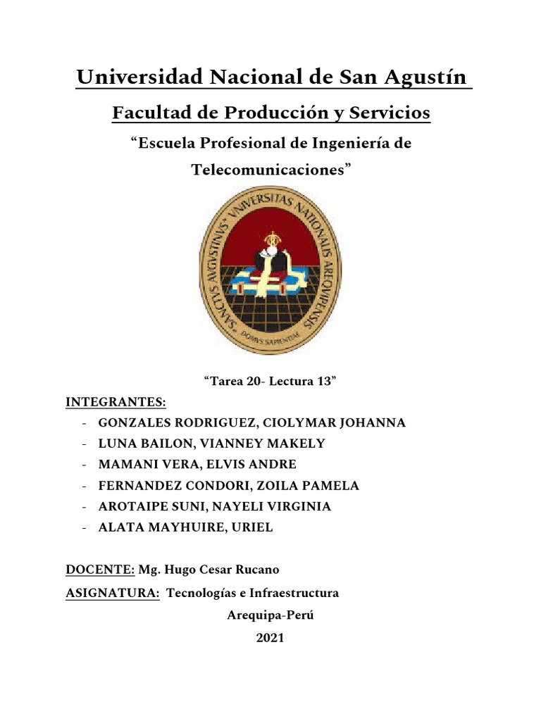 Tarea 20 - Lectura 13-TEI | PDF | Modelo osi | Conmutador de red