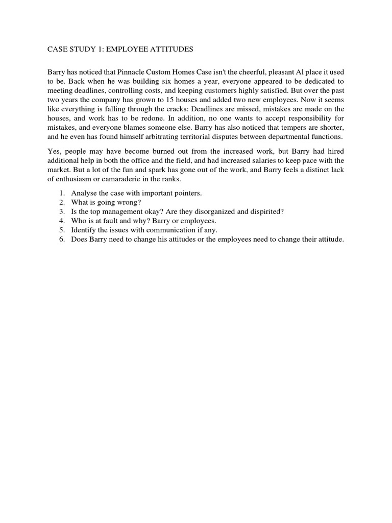 Case Study On OB - Attitude | PDF