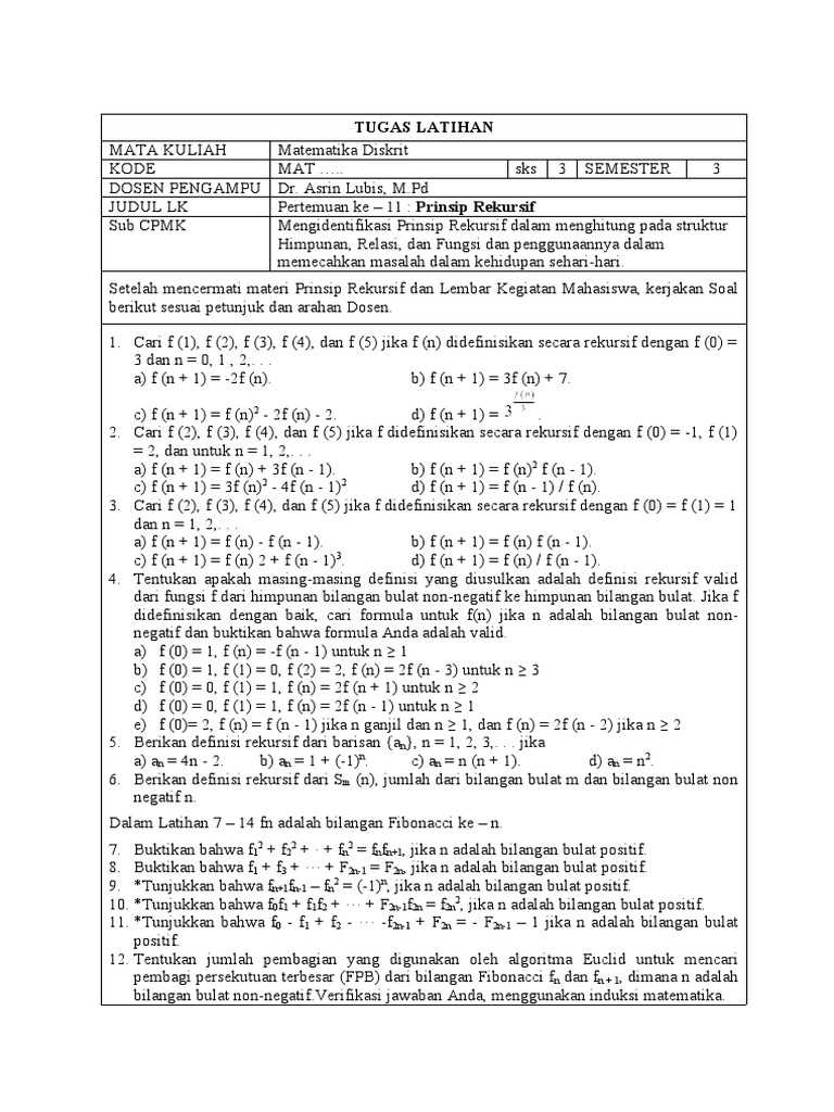 Diskrit Tugas Rutin 9 | PDF