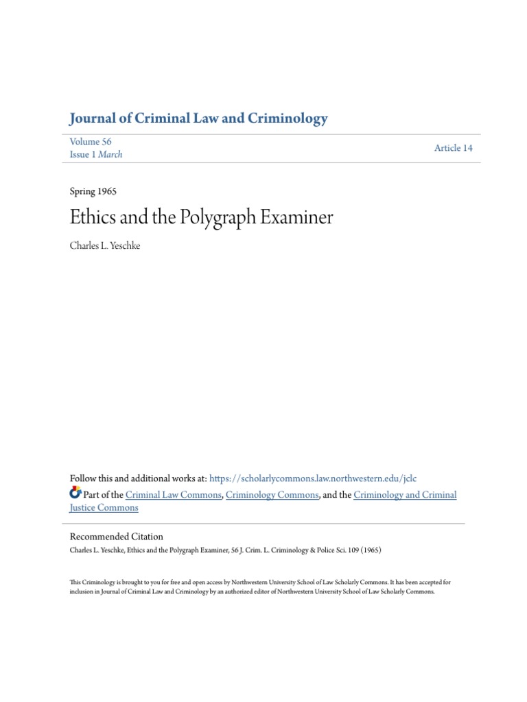 Ethics and The Polygraph Exam | PDF | Polygraph | Test (Assessment)