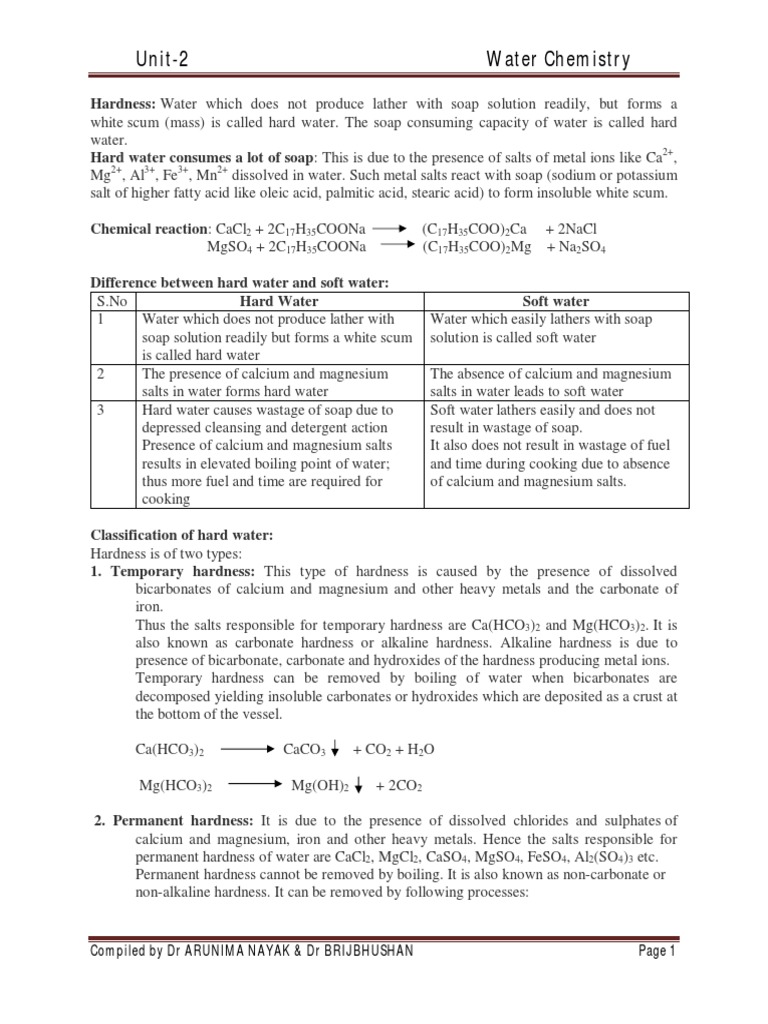 Unit-2 Water Chemistry | PDF | Ion Exchange | Membrane