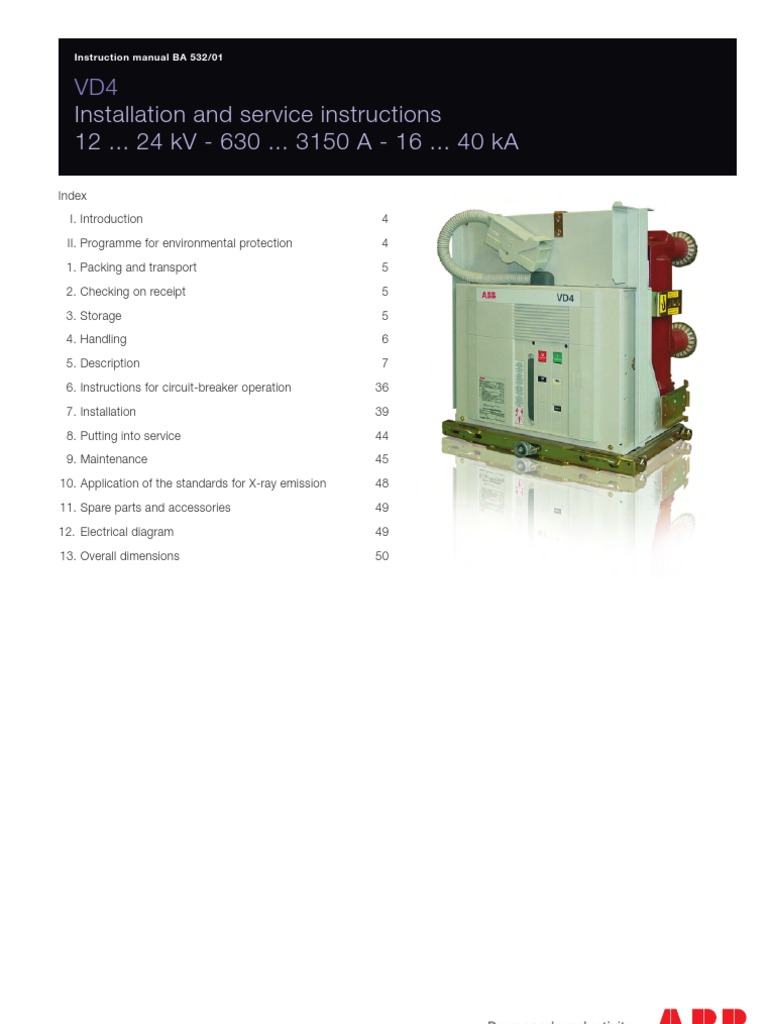 ABB VD4 Manual | PDF | Electrical Engineering | Electricity