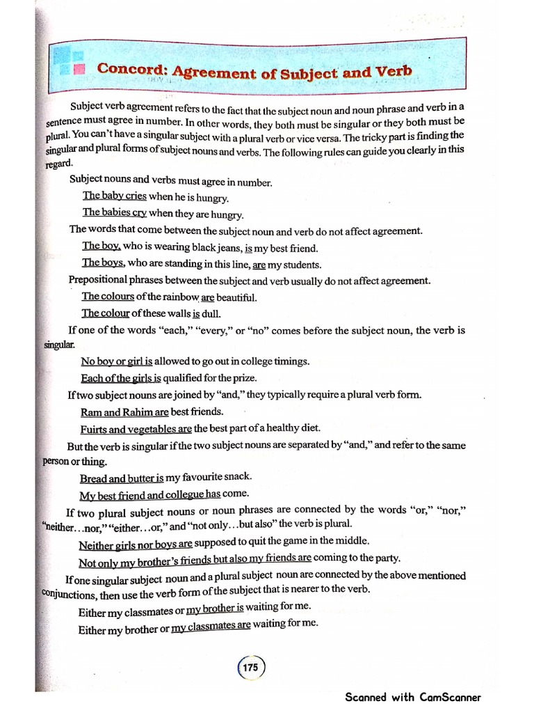 6.3 - Concord - Agreement of Subject and Verb | PDF