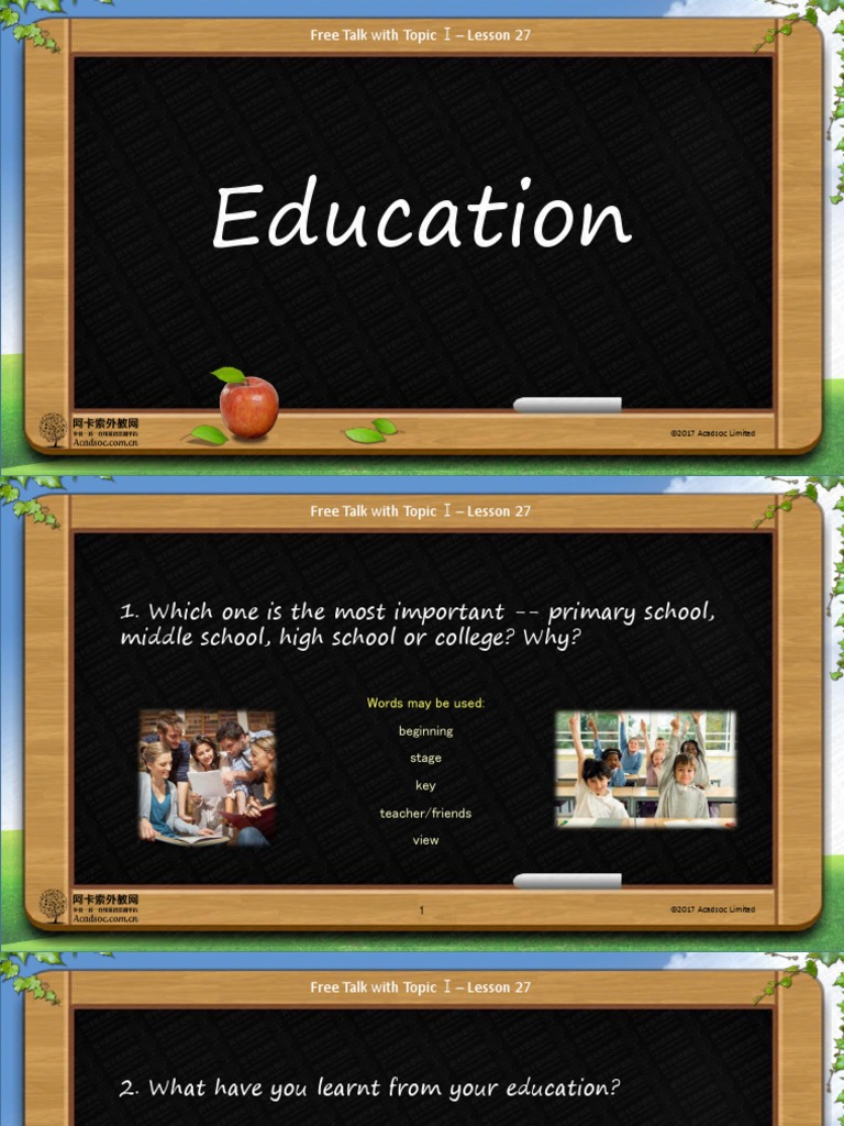 Lesson 27 | PDF | Schools | Teachers