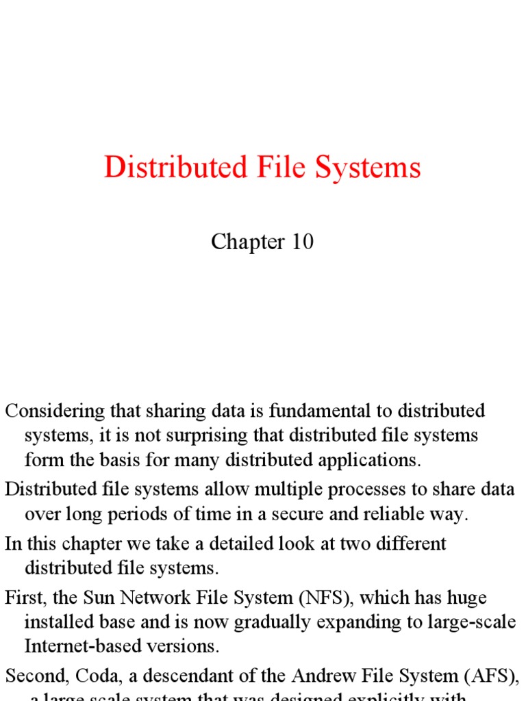 Distributed File Systems | Download Free PDF | File System | Computer File