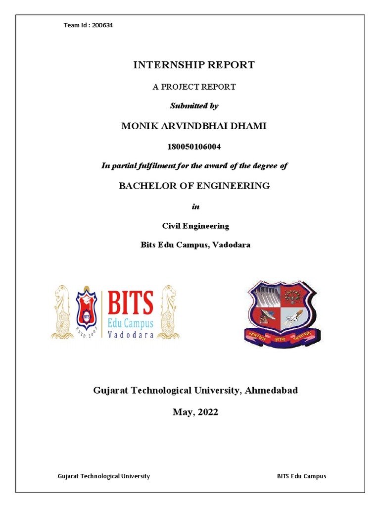 Internship Report MD 96 | PDF