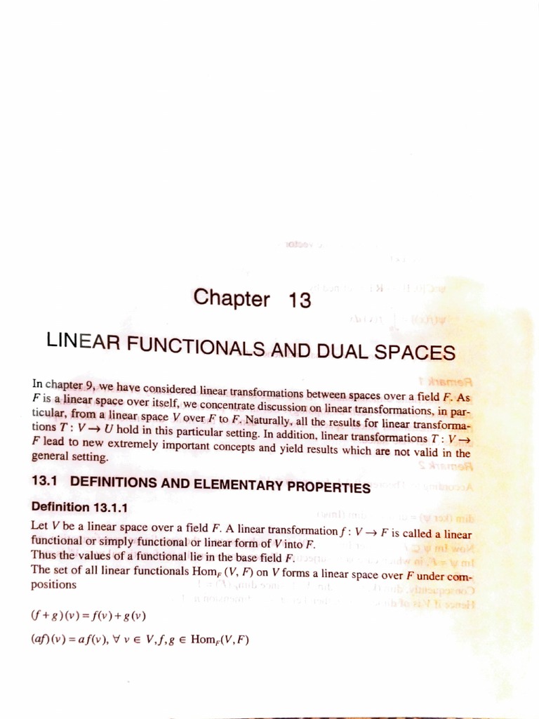 Dual Space | PDF | Linear Map | Basis (Linear Algebra)