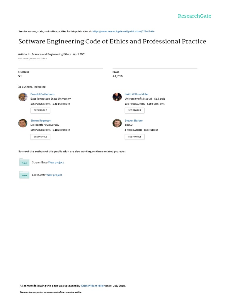 Software Engineering Code of Ethics and Professional Practice | PDF ...