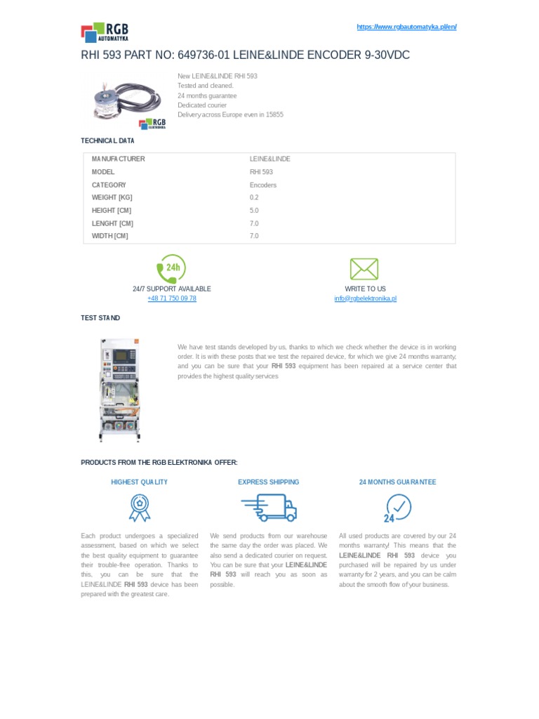 RHI 593 LEINE&LINDE - Product Information | PDF | Business | Service ...