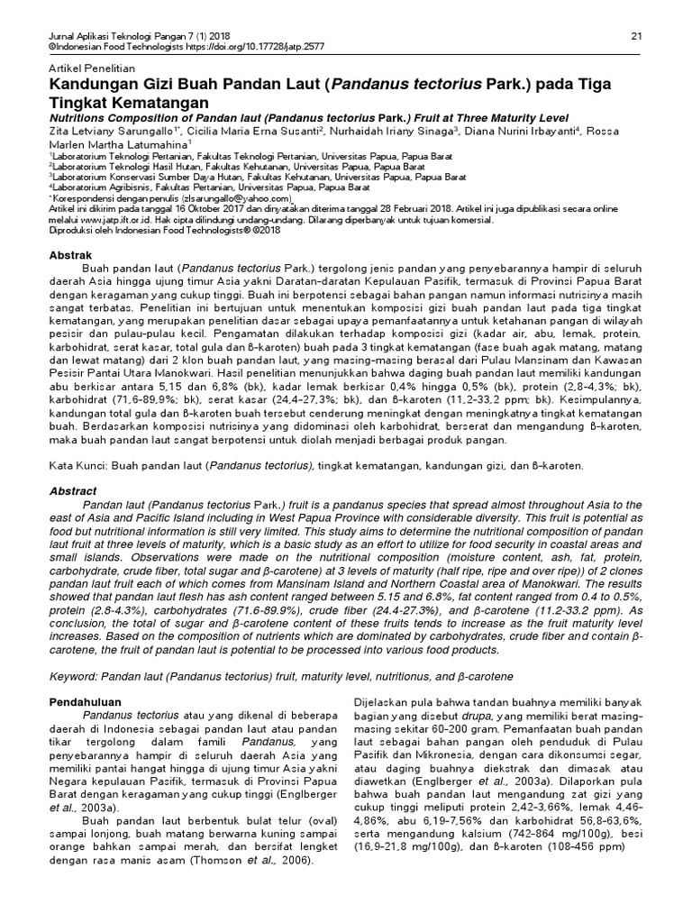 Buah Pandan Laut | PDF