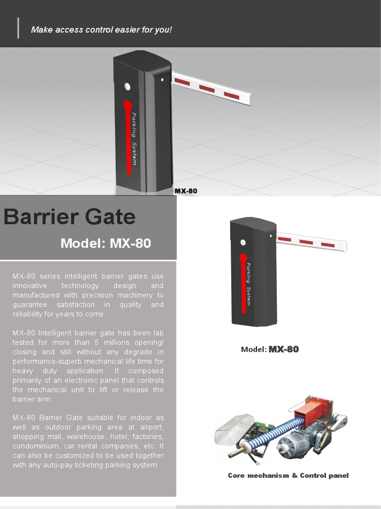 Barrier Gate MX 80 | PDF | Electricity | Manufactured Goods