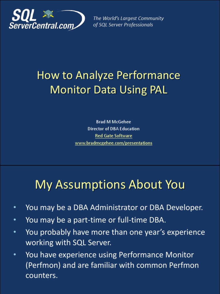 How To Analyze Performance Monitor Data Using PAL SQL Connections | PDF ...