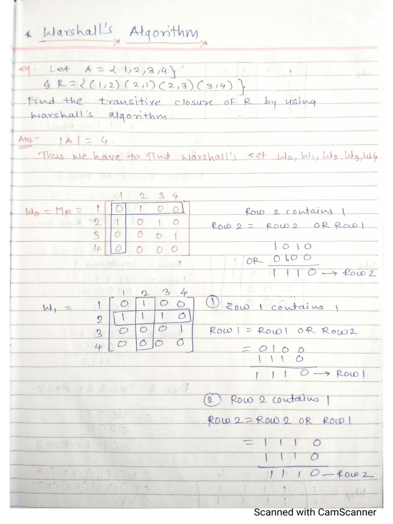 Warshalls Algorithm | PDF