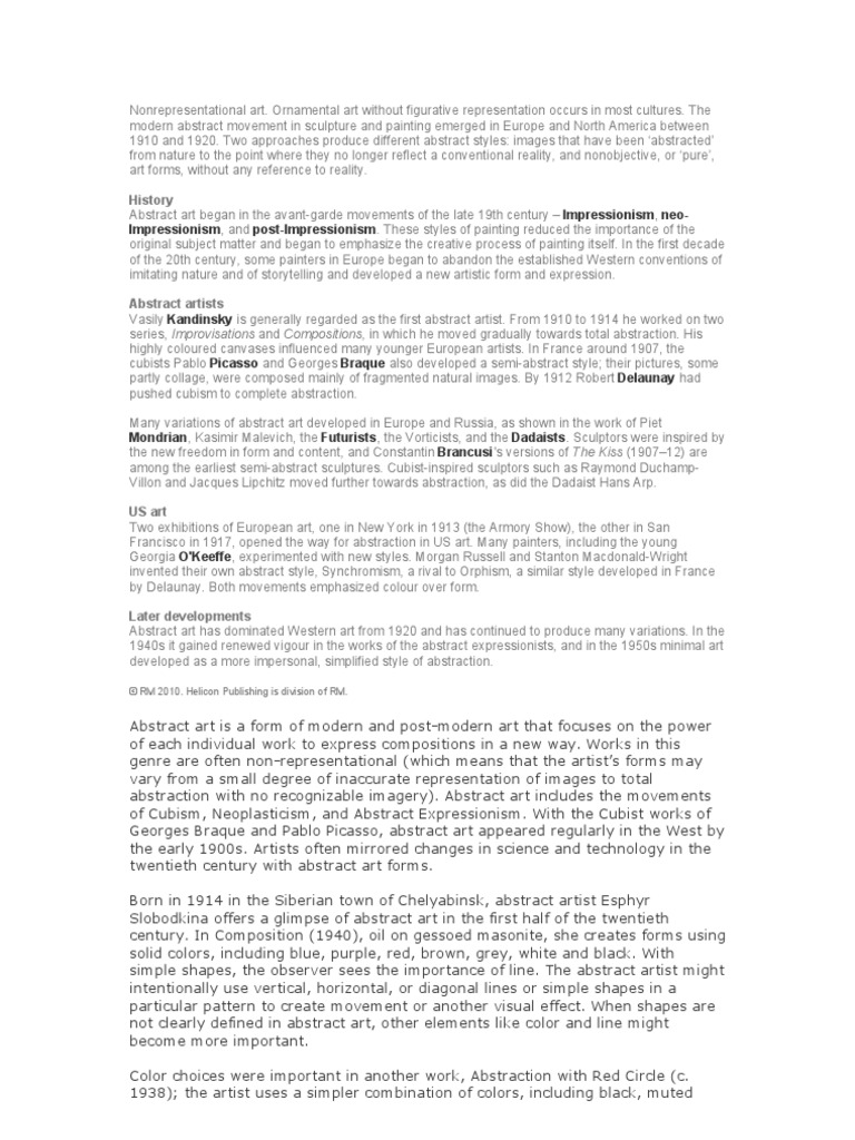 ABstract Art | PDF | Abstract Art | Cubism